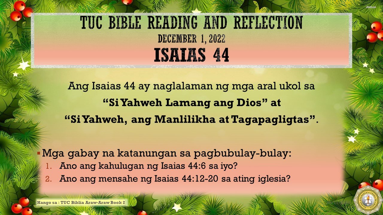 Bible Reading and Reflections